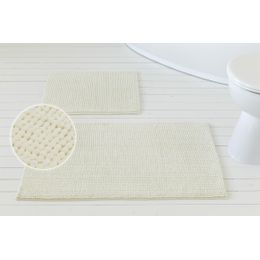 Badematte OTTO HOME, H:14mm, wei&szlig;, Polyester, Badematten, "Kaelan, weicher Chenille", Badvorleger, Badteppich weiches Chenille, pastellfarben,