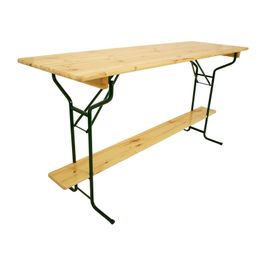 Stehtisch BAMBERG 220cm klappbar, Metall + Holz lackiert, mit Fuss-St&uuml;tze