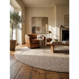KADIMA DESIGN Flachgewebe-Teppich Berber-Tradition Beige 120x120 cm Uni meliert