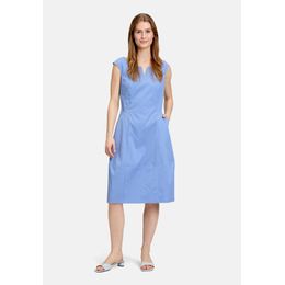 Vera Mont Damen Sommerkleid "Damen tailliert", blau, Gr. 36, Obermaterial: 75% Baumwolle, 22% Polyamid, 3% Elasthan, Kleider, Form