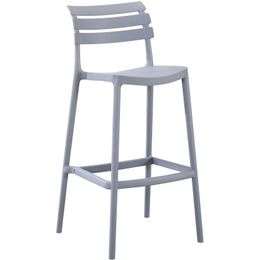 CLP Barhocker mit Lehne Rafan, Barstuhl Garten Kunststoff wetterfest UV-best&auml;ndig, Outdoor-Tresenhocker bis 150 kg belastbar robust