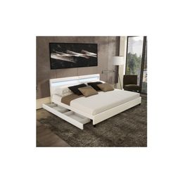 Home Deluxe LED Bett mit Schubladen NUBE - 200 x 200 cm ohne Matratze Dunkelgrau