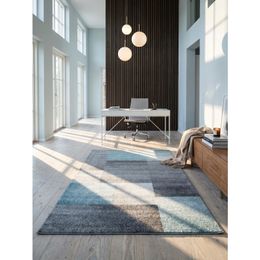 KADIMA DESIGN Teppich Kurzflor SOLDA in Blau, kariert, 140 x 200 cm