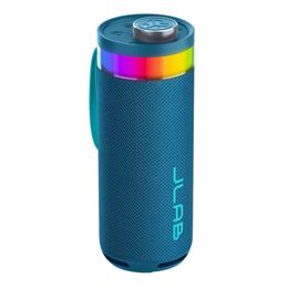 JLab Go Party Speaker navy (RGB-Beleuchtung, IP55-Wasserdichtigkeit, USB-C, Bluetooth, 10 Watt)