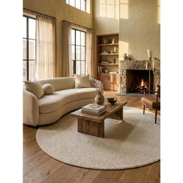 KADIMA DESIGN Flachgewebe-Teppich Berber-Tradition Creme 200x200 cm Uni meliert