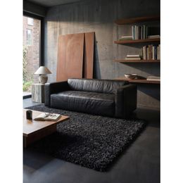KADIMA DESIGN Hochflorteppich RHEIN, einfarbig, aus Polypropylen, Anthrazit, 240 x 340 cm