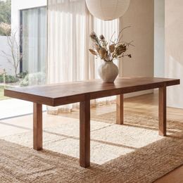 FineBuy Esszimmertisch Erweiterbar 160 - 240cm Holz Massiv Esstisch K&uuml;chentisch Handmade