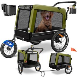 Kesser&reg; Hundeanh&auml;nger Boxer 3-in-1 Hundebuggy & Jogger Fahrradanh&auml;nger gro&szlig; ca. 240 Liter Volumen, gefedert, 360&deg; Grad Vorderrad, 600D Oxford Canvas, SmartSpace Concept, maximale Belastbarkeit: 40 kg
