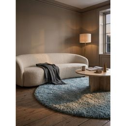 KADIMA DESIGN Hochflorteppich SALZACH, einfarbig, Blau, &Oslash; 200 cm