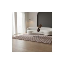 KADIMA DESIGN Hochflorteppich Waschbar NAUDERS, einfarbig, Beige, 80 x 150 cm