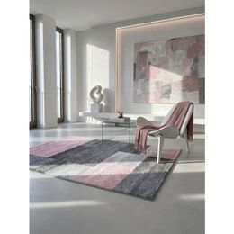 KADIMA DESIGN Kurzflorteppich SOLDA, kariert, Rosa, 240 x 340 cm