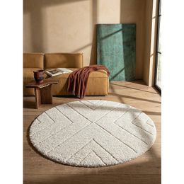 Shaggy-Teppich Pflegeleicht Creme 120x120 cm - ATRIO KADIMA DESIGN
