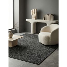 KADIMA DESIGN Teppich Kurzflor AMMER in Anthrazit, einfarbig, 160 x 230 cm