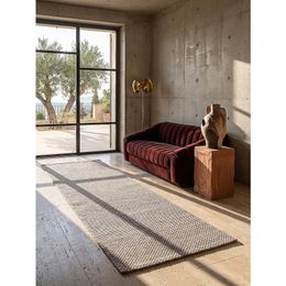 L&auml;ufer Flachgewebe Taupe 80x250 cm - BROYE KADIMA DESIGN