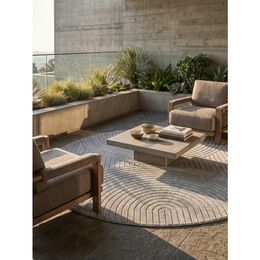 Teppich rund Outdoor Silbergrau &Oslash; 200 cm - ENGADIN KADIMA DESIGN