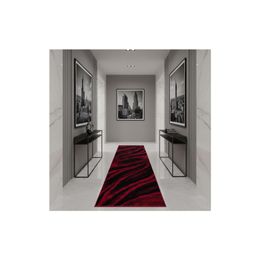 KADIMA DESIGN Teppich Kurzflor ASPEN in Rot, mit abstraktem Wellenmuster, 80 x 300 cm