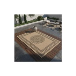KADIMA DESIGN Outdoorteppich KASBERG, im Vintage-Stil, aus Polypropylen, Schwarz, 160 x 230 cm