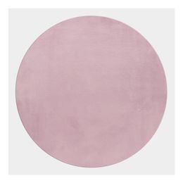 KADIMA DESIGN Teppich Kurzflor Waschbar NECKAR in Rosa, einfarbig, &Oslash; 200 cm
