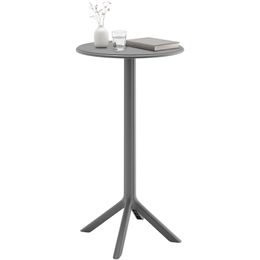 CLP Stehtisch wetterfest stabil Tomas, Gartentisch rund &Oslash; 60 cm H&ouml;he 107 cm, Outdoortisch Polypropylen UV-best&auml;ndig winterfest