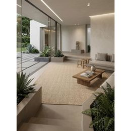 KADIMA DESIGN Outdoorteppich KASBERG, im Vintage-Stil, aus Polypropylen, Beige, 120 x 170 cm