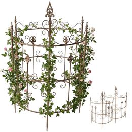 CLP Rankgitter Metall 2er Set Klivia, dekorative Rankhilfe mit Zierspitzen, leicht montierbar, ideal f&uuml;r Rosen und Clematis im Garten