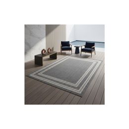 KADIMA DESIGN Outdoorteppich LIRIA, mit Bord&uuml;re, Grau, 80 x 250 cm