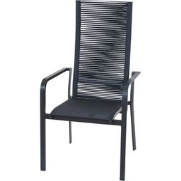 siena GARDEN Gartenstuhl 'Carlton' stapelbar Aluminium anthrazit 60 x 113 x 63 cm