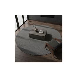 KADIMA DESIGN Teppich Flachgewebe CIMA in Grau, einfarbig, &Oslash; 160 cm