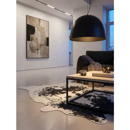 KADIMA DESIGN Teppich Flachgewebe GASTEIN in Schwarz, in Rindsleder-Optik, 150 x 200 cm