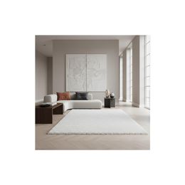 KADIMA DESIGN Hochflorteppich SALZACH, einfarbig, Wei&szlig;, 280 x 370 cm