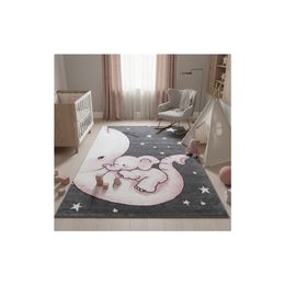 KADIMA DESIGN Kinderteppich TASNA, mit Elefanten-Motiv, Rosa, 200 x 290 cm