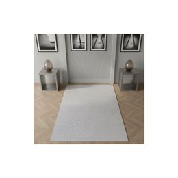 KADIMA DESIGN Kurzflorteppich ILLER, mit 3D-Design, aus Jute, Florh&ouml;he 12 mm, Silber, 160 x 230 cm