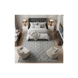 KADIMA DESIGN Teppich Hochflor TALFER in Grau, geometrisch, 240 x 340 cm