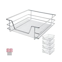 TecTake&reg; Teleskopschublade, verchromt, verstellbare Breite, einfache Montage