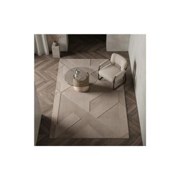 KADIMA DESIGN Kurzflorteppich Waschbar LAVAREDO, geometrisch, Beige, 140 x 200 cm