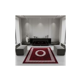 KADIMA DESIGN Kurzflorteppich INN, mit M&auml;ander-Muster, Rot, 140 x 200 cm