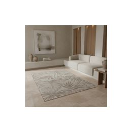 KADIMA DESIGN Teppich Outdoor VENTOUX in Beige, mit Tropen-Motiv, 80 x 250 cm