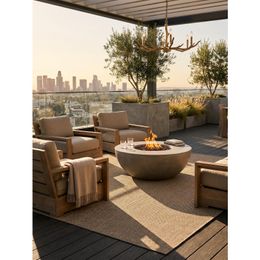 KADIMA DESIGN Outdoorteppich KASBERG, im Vintage-Stil, Beige, 140 x 200 cm