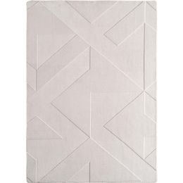 KADIMA DESIGN Kurzflorteppich Waschbar LAVAREDO, geometrisch, Creme, 200 x 290 cm