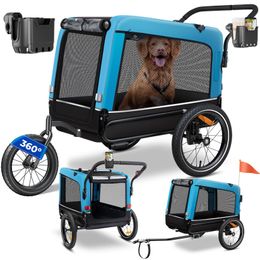 Kesser&reg; Hundeanh&auml;nger Boxer 3-in-1 Hundebuggy & Jogger Fahrradanh&auml;nger gro&szlig; ca. 240 Liter Volumen, gefedert, 360&deg; Grad Vorderrad, 600D Oxford Canvas, SmartSpace Concept, maximale Belastbarkeit: 40 kg