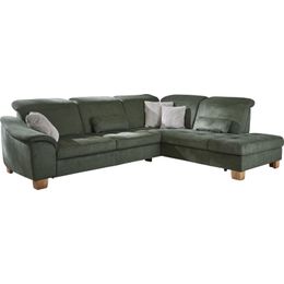 Ecksofa DIE PLANBAR, B:299cm H:88cm T:243cm, gr&uuml;n, 100% recyceltes Polyester, Wohnzimmer, Sofas, "PP-LA23145 L-Form", inkl. Kopfpolsterverstellung,