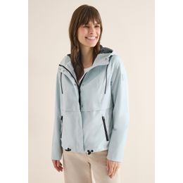 Cecil Damen Windbreakerwatercolour blau, Gr. XXL, unifarben, Stoff, Obermaterial: 100% Polyester. Futter: 100% Polyester, Jacken, mit Kapuze