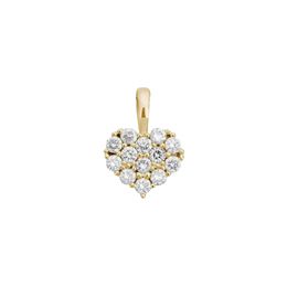 LYOMI Damen Kettenanh&auml;nger "585/- Gelbgold Herz 13 synth. Diam. 0,17ct.", one-size, 0,17 VS = sehr kleine Einschl&uuml;sse, Gold, 0,4 ggelb, Gold,