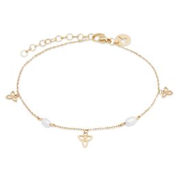 Tamaris Damen Armband "Schmuck Geschenk Edelstahl Armkette", 21cm, Edelstahl, gold, Edelstahl, Armb&auml;nder, mit Zirkonia (synth.) - mit Kunststoffperle