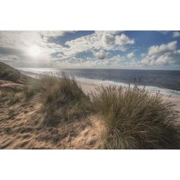 Leinwandbild B&Ouml;NNINGHOFF, B:118cm H:78cm T:1,8cm, bunt, Canvas, MDF, Wohnzimmer, Bilder, "Wandbild STRAND SYLT 78x118 cm &ndash; Leinwandbild Keilrahmen