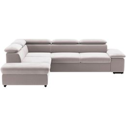 Sit & More Ecksofa SIT & MORE, B:272cm H:73cm T:226cm, silber, 98% Polyester, 2% Polyamid, Wohnzimmer, Sofas, "Alcudia L-Form, B: 272 cm, Arm- und