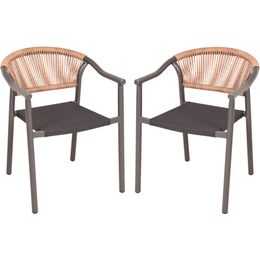 Stapelstuhl Garden Pleasure, B:57cm H:75cm T:60,5cm, braun, Aluminium, Kunststoff, PVC, Esszimmer, St&uuml;hle, "NOVARA", leicht verstaubar