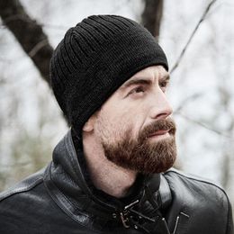 CAPO Herren Strickm&uuml;tze, schwarz, Strick, Wollmischung, M&uuml;tzen, Winterm&uuml;tze,Beanie, Wollmischung