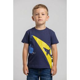 Blue Seven Jungen T-Shirt, blau, Gr. 98, bedruckt, Single Jersey, Obermaterial: 100% Baumwolle, Shirts