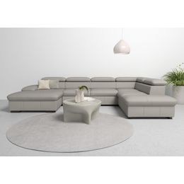 Wohnlandschaft OTTO HOME, B:350cm H:73cm T:228cm, grau, Luxus-Microfaser in Lederoptik (100% Polyester);Microfaser in Antiklederoptik (100%